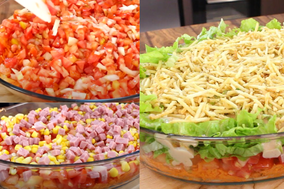 Receita de salada simples e deliciosa com molho cremoso de iogurte ...