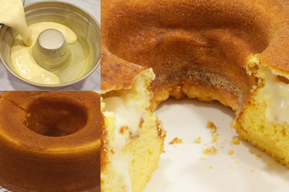 Bolo bomba de milho uma receita que já sai do formo recheado e cremoso ...